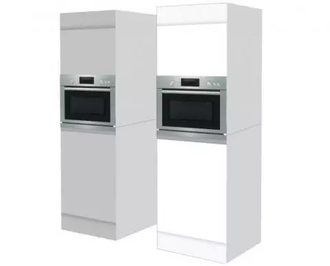 REVERSIBLE HIGH CABINET 60 CM WHITE GREY incl. microwave oven or coffee machine