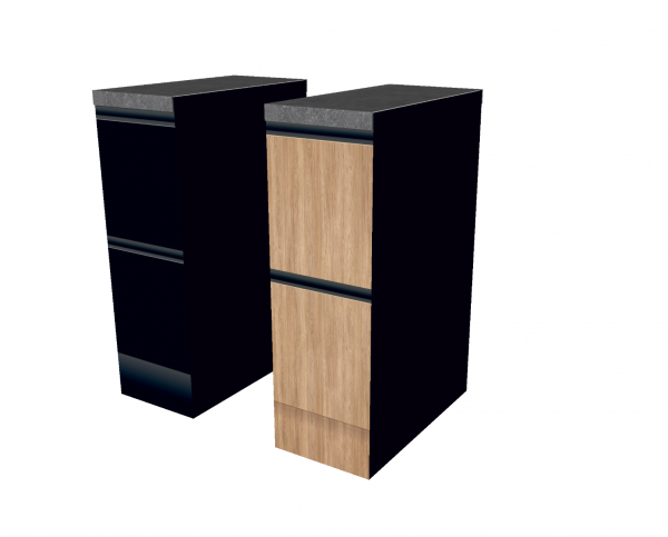 Cardboard kitchen cupboard 30 cm + removable worktop | Black
